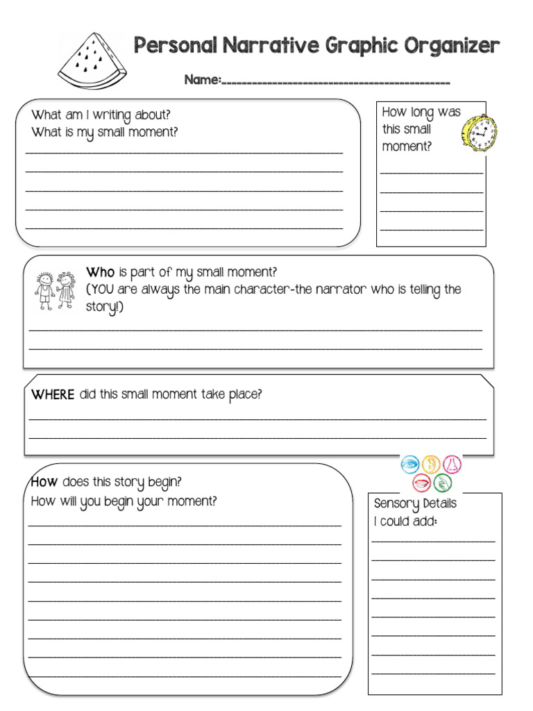 Personal Narrative Graphic Organizer | PDF | Cooking, Food & Wine