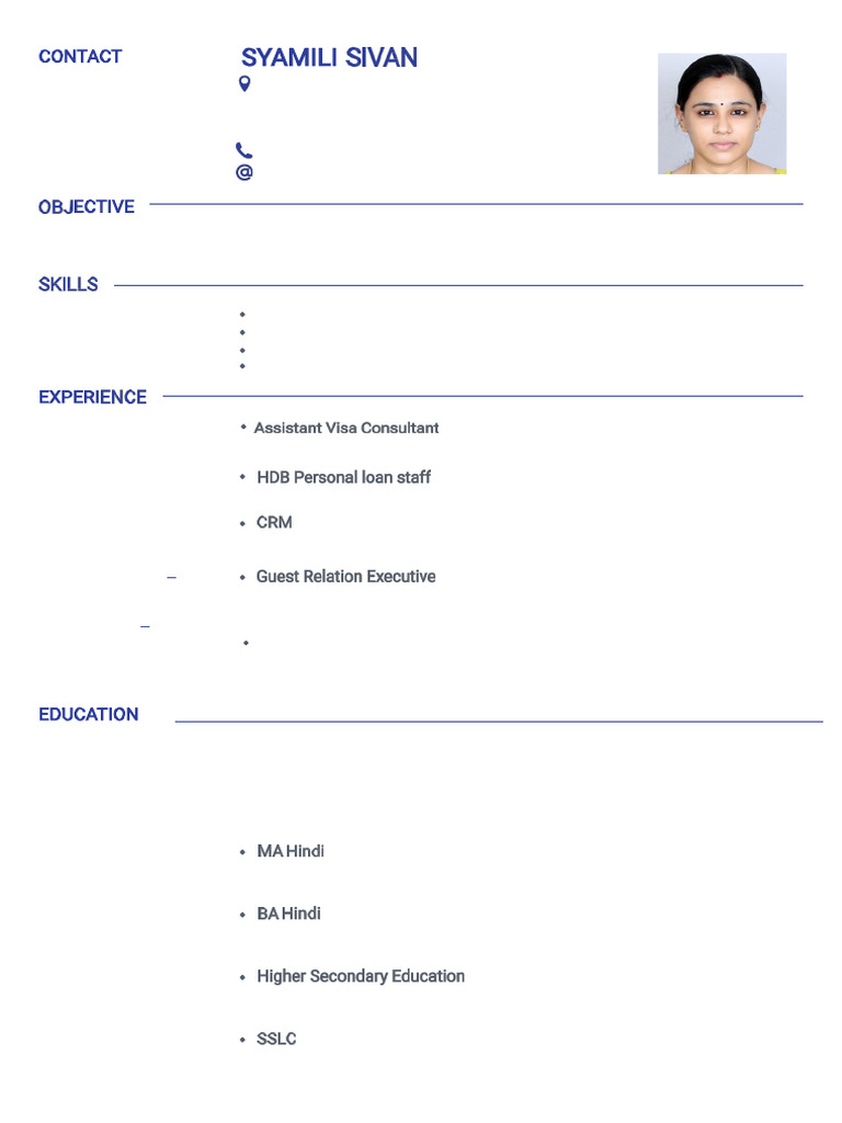 Syamili New CV | PDF