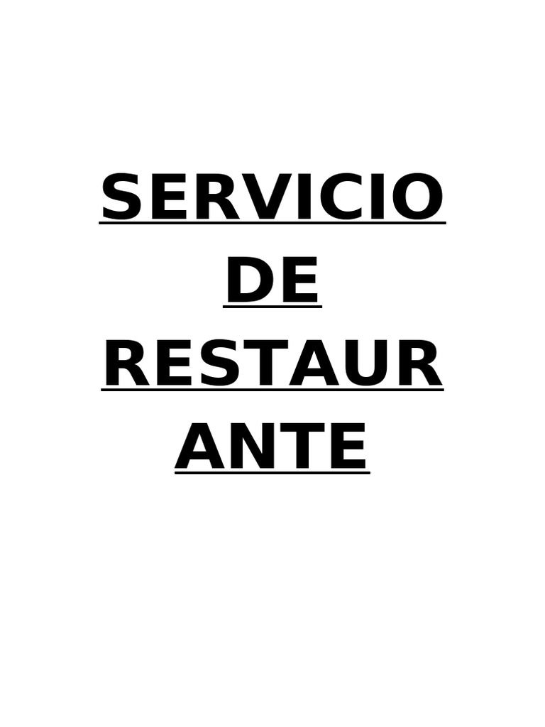 Ficha Resumen Servicio Restaurante 5 | PDF