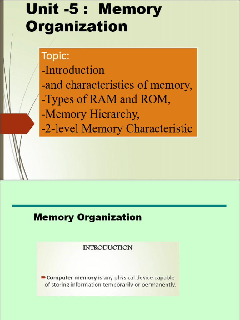 DLCA Ch 05_ Memory Organization Part 1 | PDF | Cpu Cache | Cache (Computing)