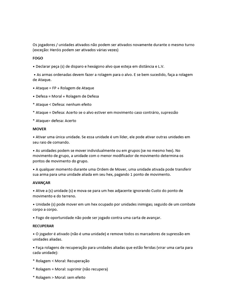 Combat Commander Eu Resumo de Regras 111764 | PDF | Artilharia