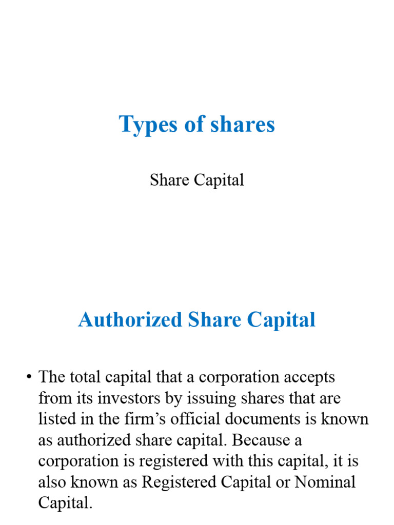 Types of Shares | PDF | Stocks | Balance Sheet