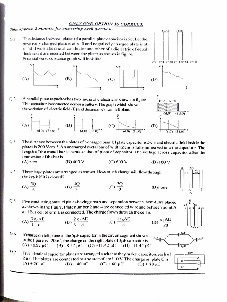 Questions 1 | PDF | Capacitor | Series And Parallel Circuits