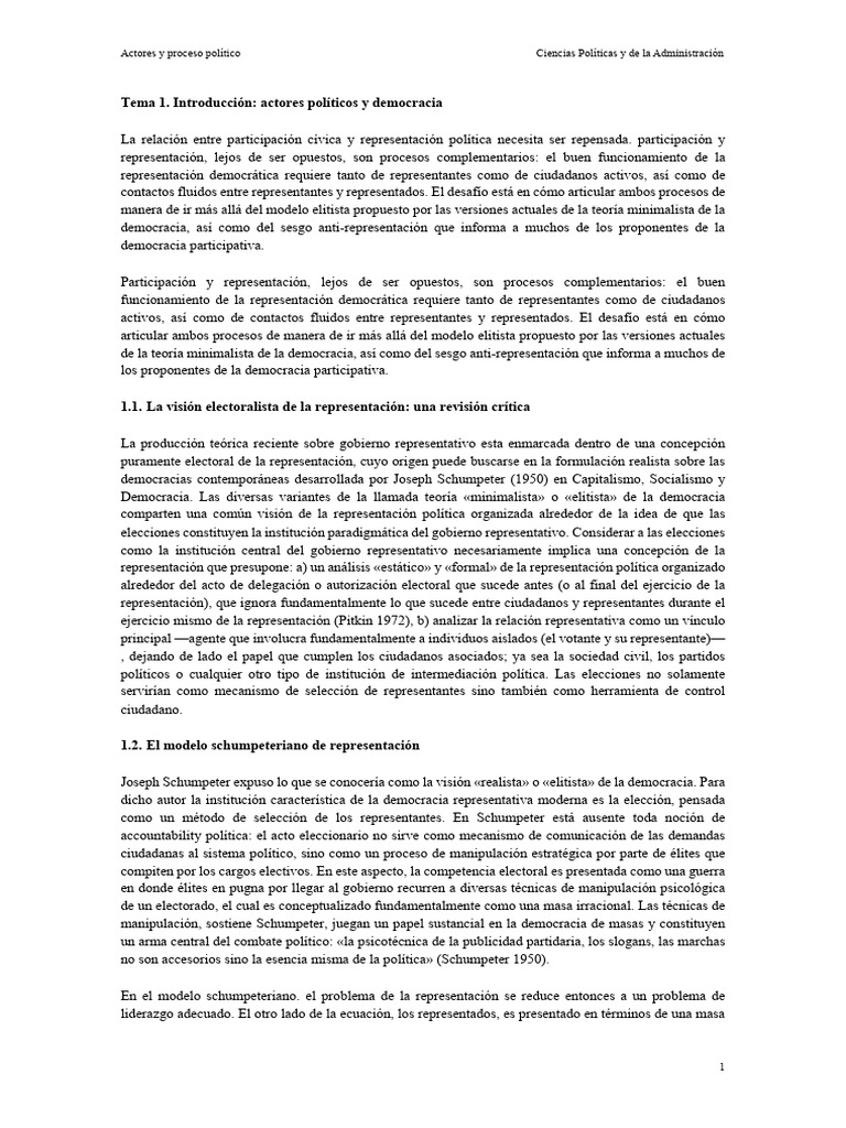 Actores y Proceso Político | PDF | Democracia | Ideologías políticas