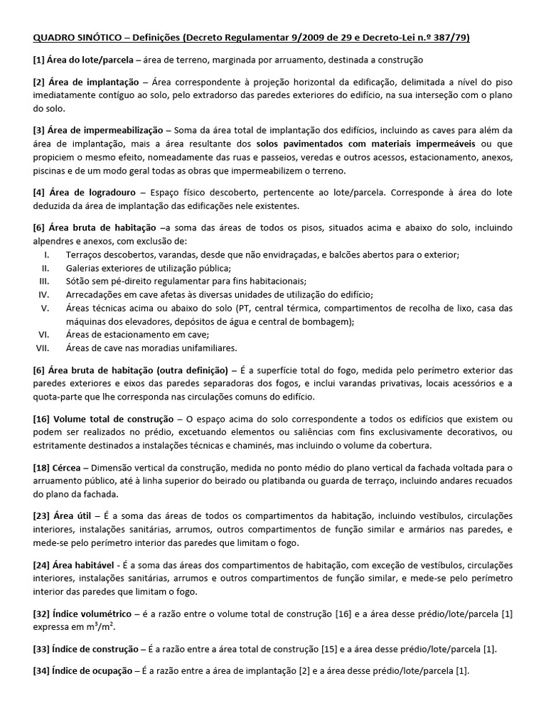 Quadro Sinótico - Definições | PDF | Tecnologia e Engenharia