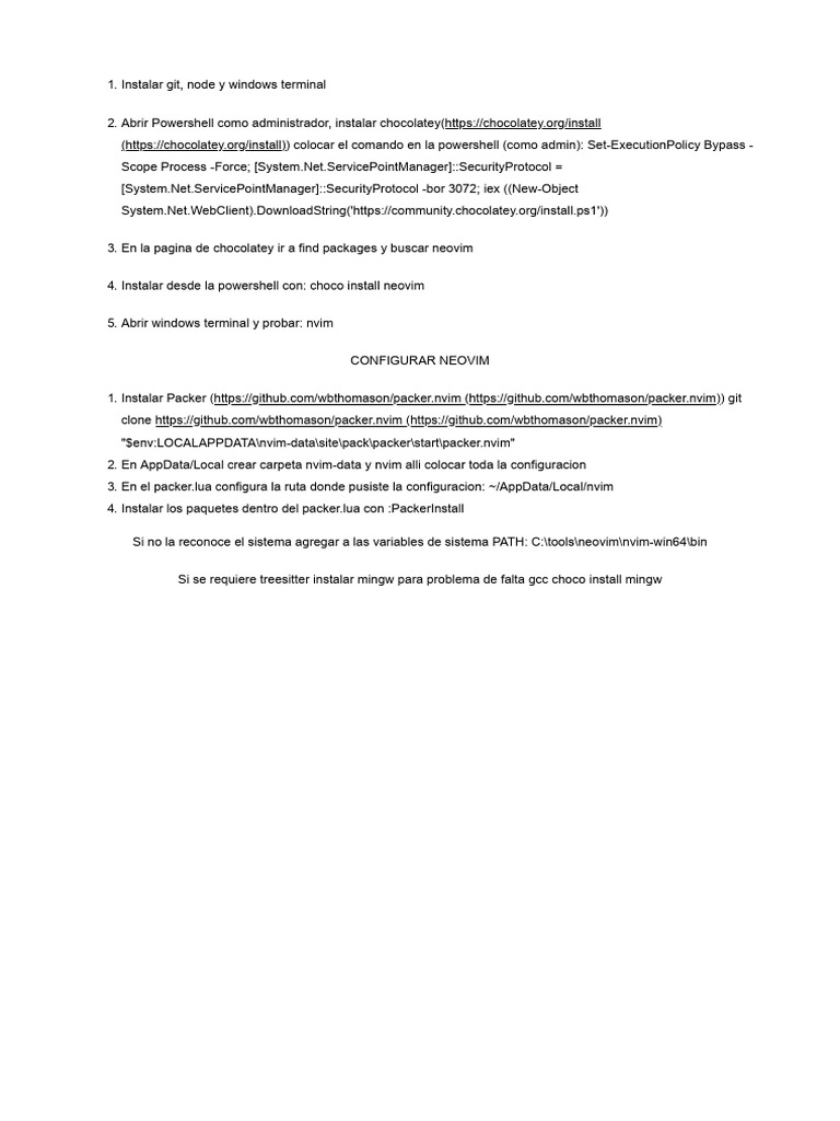 instalar-neovim-windows | PDF instalar-neovim-windows | PDF
