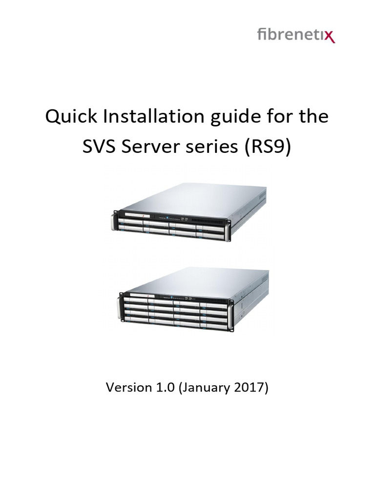 Quick Installation Guide For The Svs Server Series rs9 | PDF | Computer ...