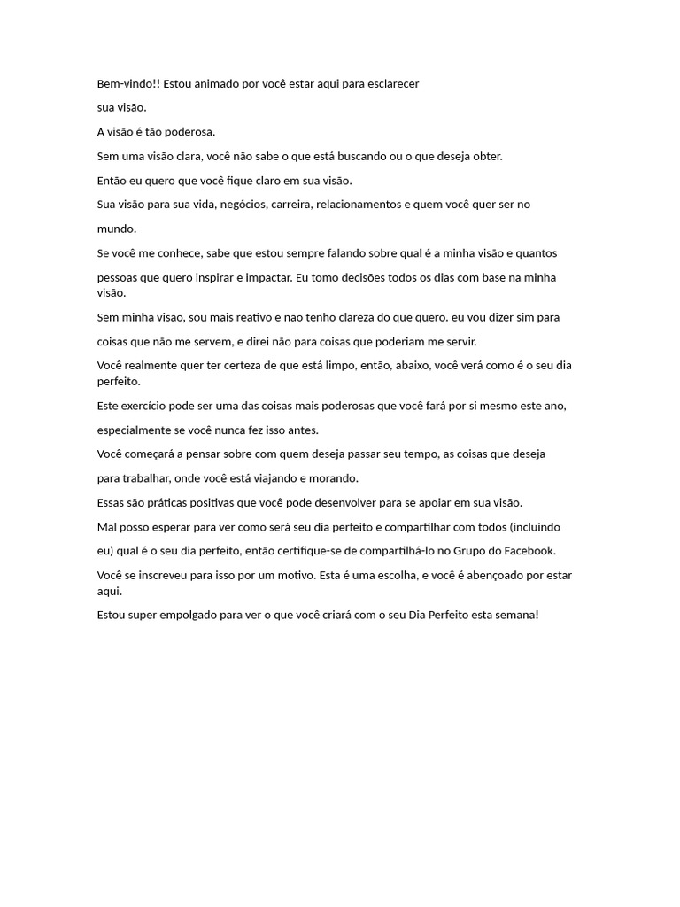 Vision Exercise - Lewis Howes | PDF | Vida | Tempo