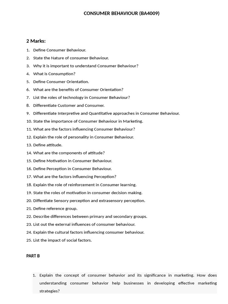 Consumer Behaviour | PDF | Consumer Behaviour | Behavior
