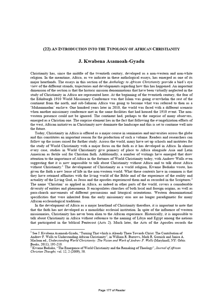 Typology of African Christianity Insights | PDF | Christian ...