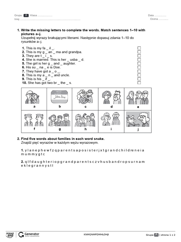 Unit 1 Short Test B Vocabulary 2 Test - Spe | PDF | Foreign Language ...