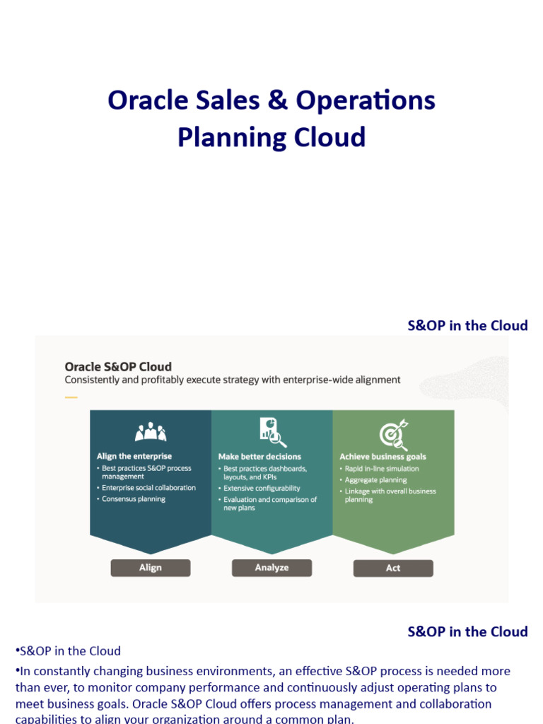 Oracle S&OP Cloud Overview | PDF | Cloud Computing | Business