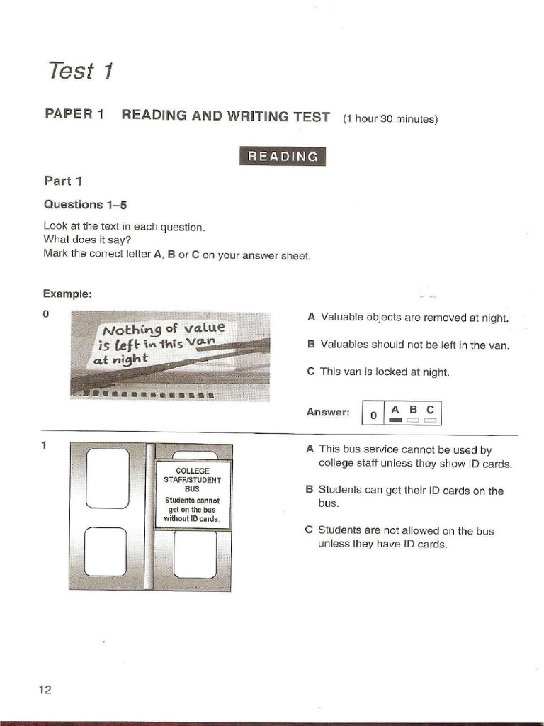 Test 1 Reading Pdf