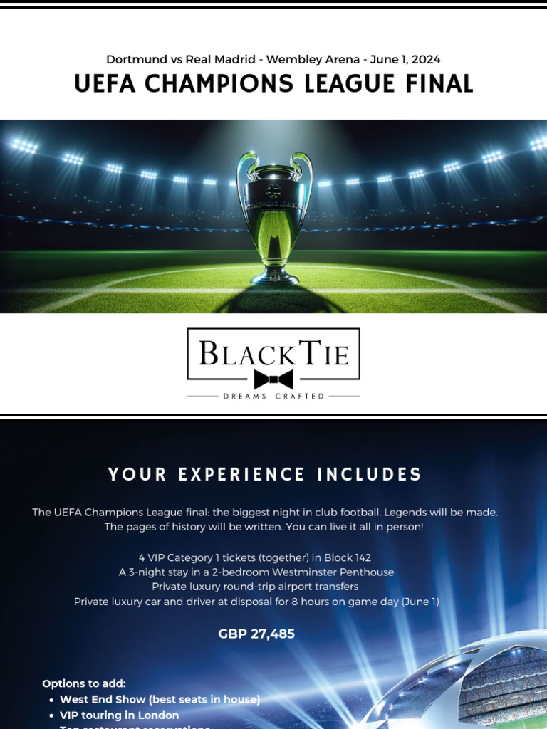 UEFA Champions League Final v2 - Black Tie | PDF | Apartment | London