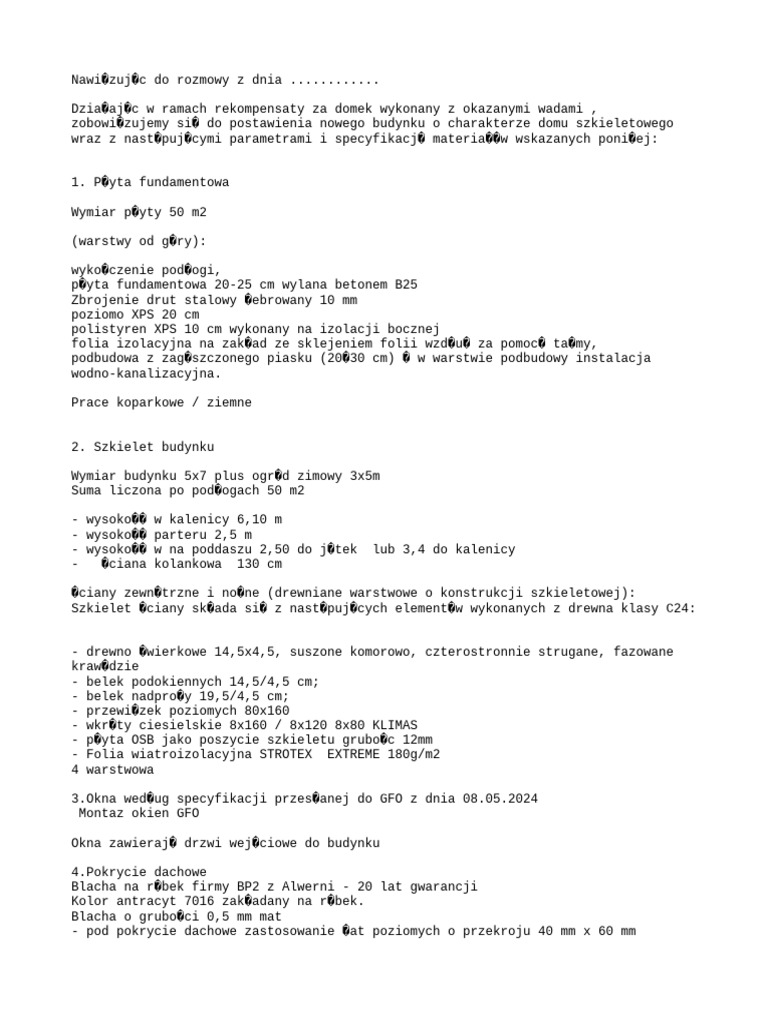 Specyfikacja Domu Wejherowo | PDF