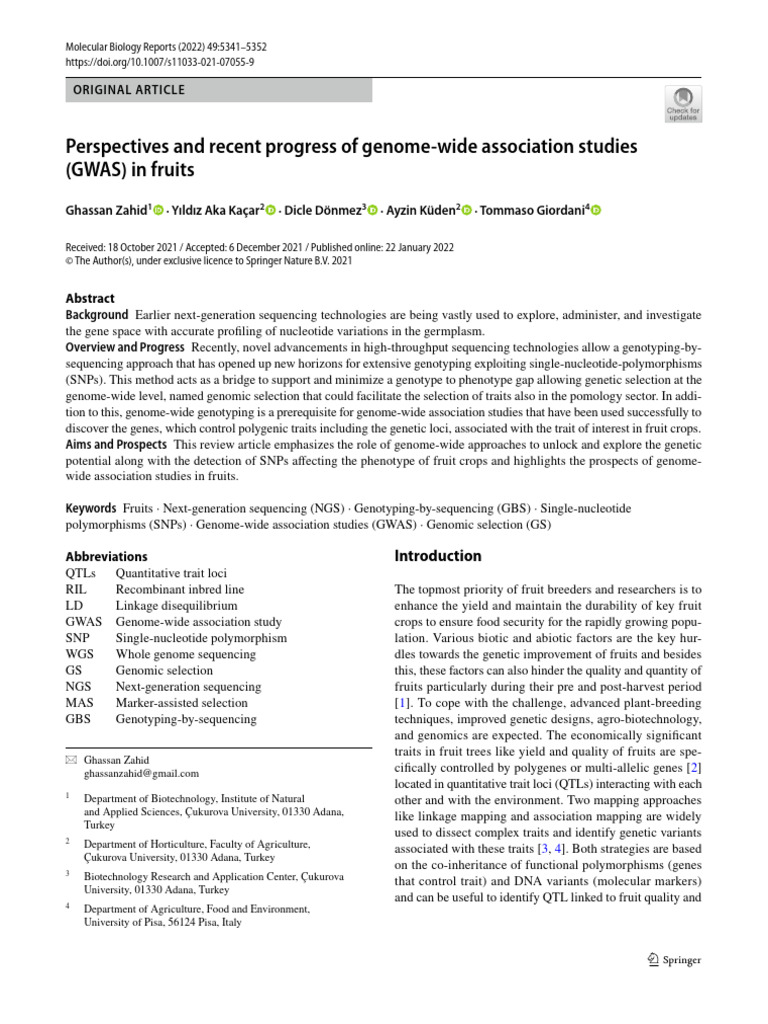 Zahid 等 - 2022 - Perspectives and recent progress of genome-wide ...