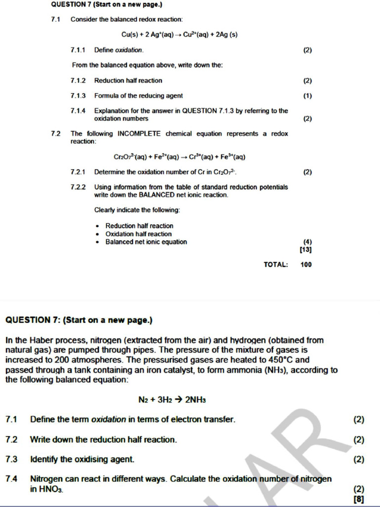 Redox and acid and bases Grade 11 | PDF