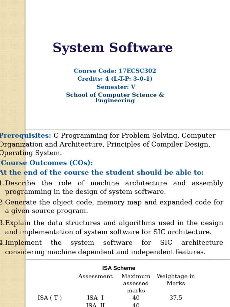 System Software Course Overview | PDF | Bit | Computing