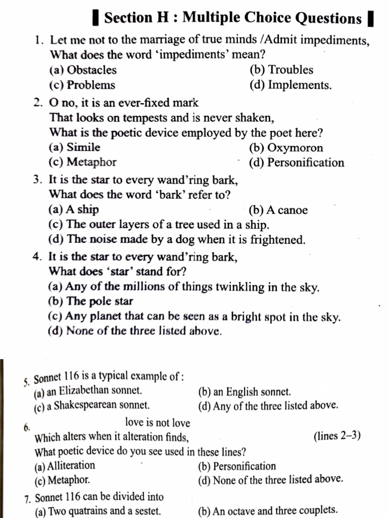 Sonnet No 116 Pdf Shakespeare S Sonnets Stanzaic Form