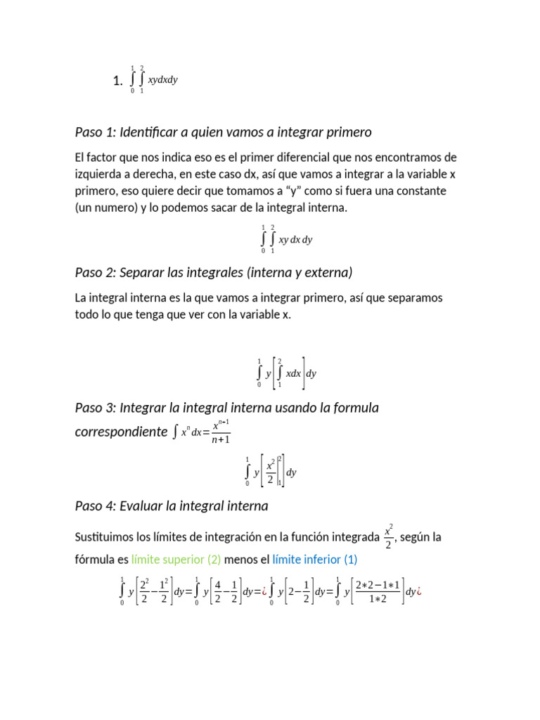 Ejercicios resueltos integrales dobles | PDF | Integral | Álgebra