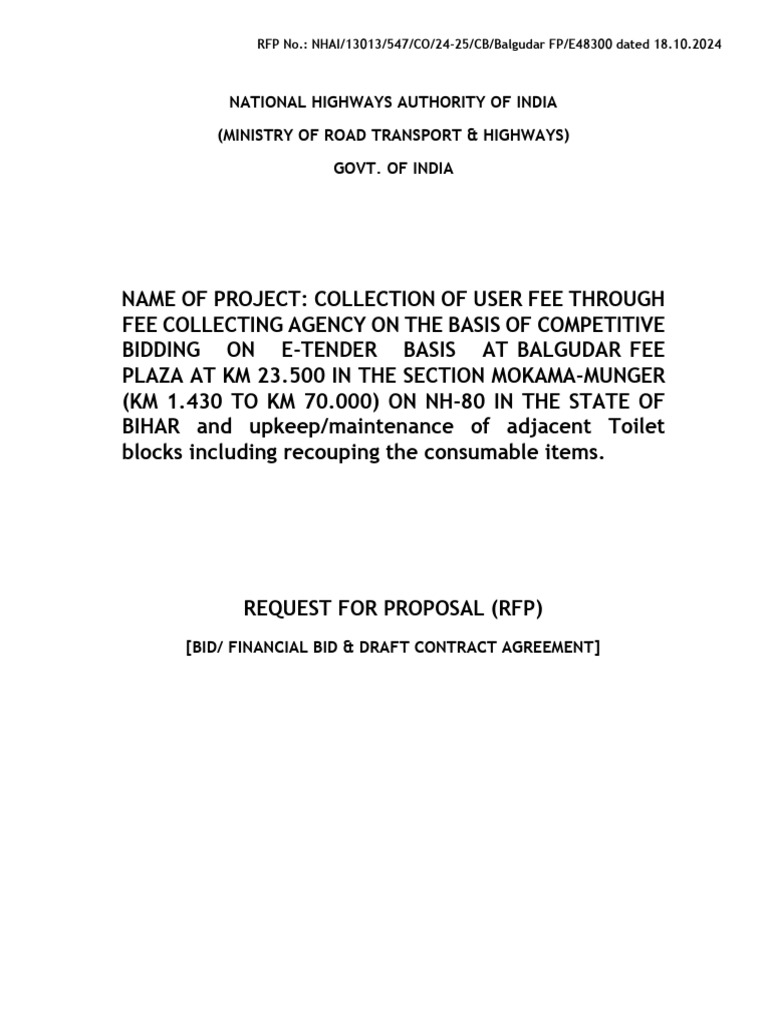 RFP-Standard RFP - Balgudar | PDF | Request For Proposal | Legal Liability