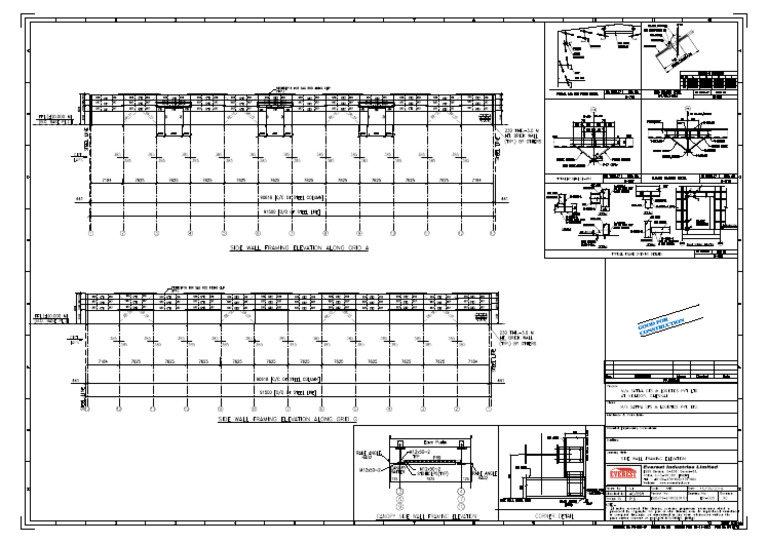 Pb-2149-Er-005-Side Wall Framing Elevation Along Grid A & G-Model | PDF