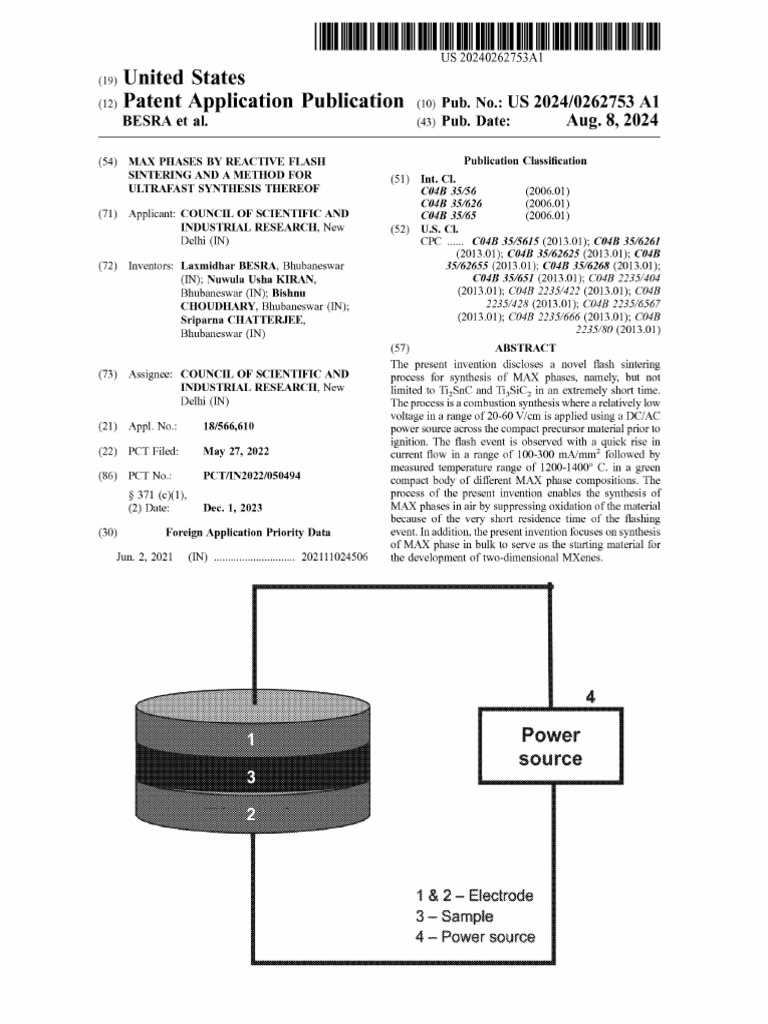 US Patent 0079NF2021 - MAX Phase Synthesis | PDF