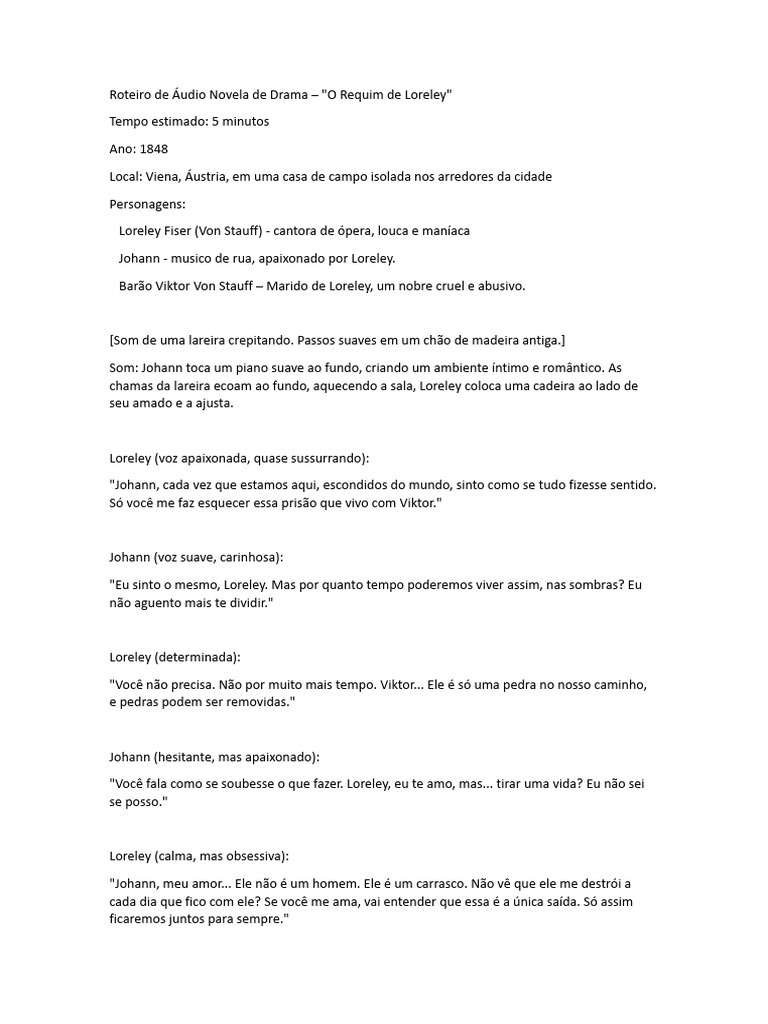 Roteiro de Áudio Novela de Drama | PDF