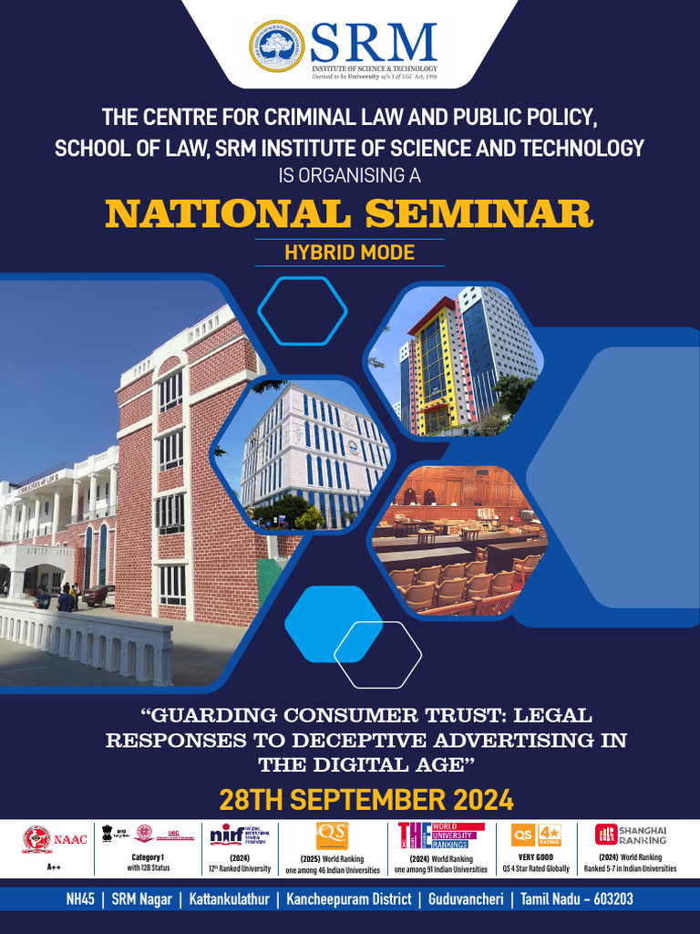 SRM Brochure - National Seminar On Consumer Protection FINAL-1 | PDF | Advertising | False ...