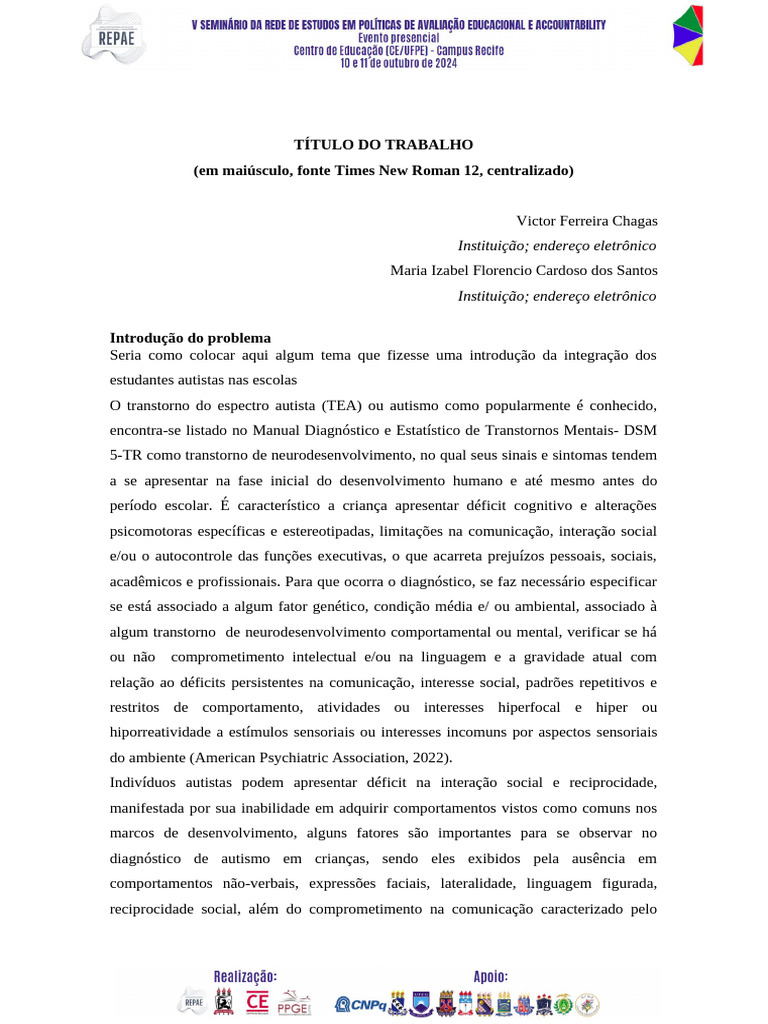 CTemplate - V Seminário REPAE - Resumo Expandido e Relato de ...