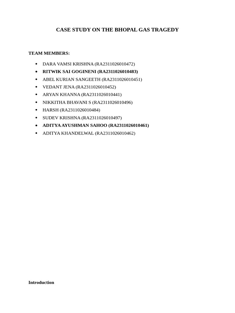 Case Study Report | PDF | Emergency Management | Occupational Safety And Health