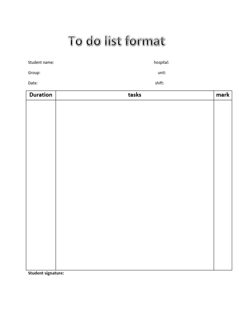 Student Hospital Shift Log Template | PDF