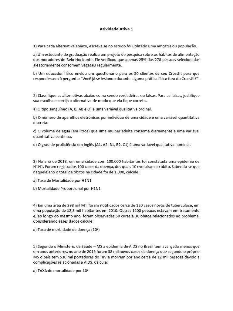Atividade Ativa 1 | PDF