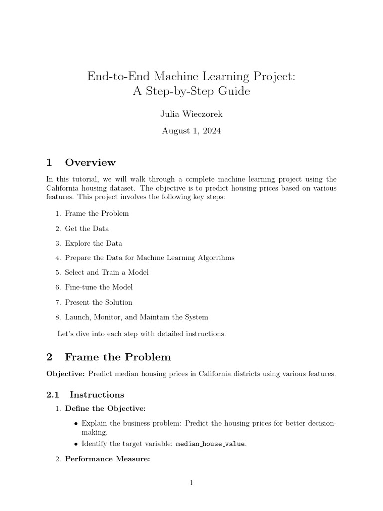 End To End Machine Learning Project-2 | PDF | Machine Learning | Applied Mathematics