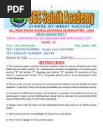 Class 9 Entrance Exam Sample Paper | PDF | Solution | Test (Assessment)