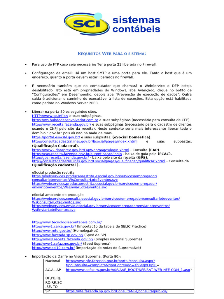 Requisitos Web para Os Sistemas SCI | PDF | Informática | Arquitetura de computadores