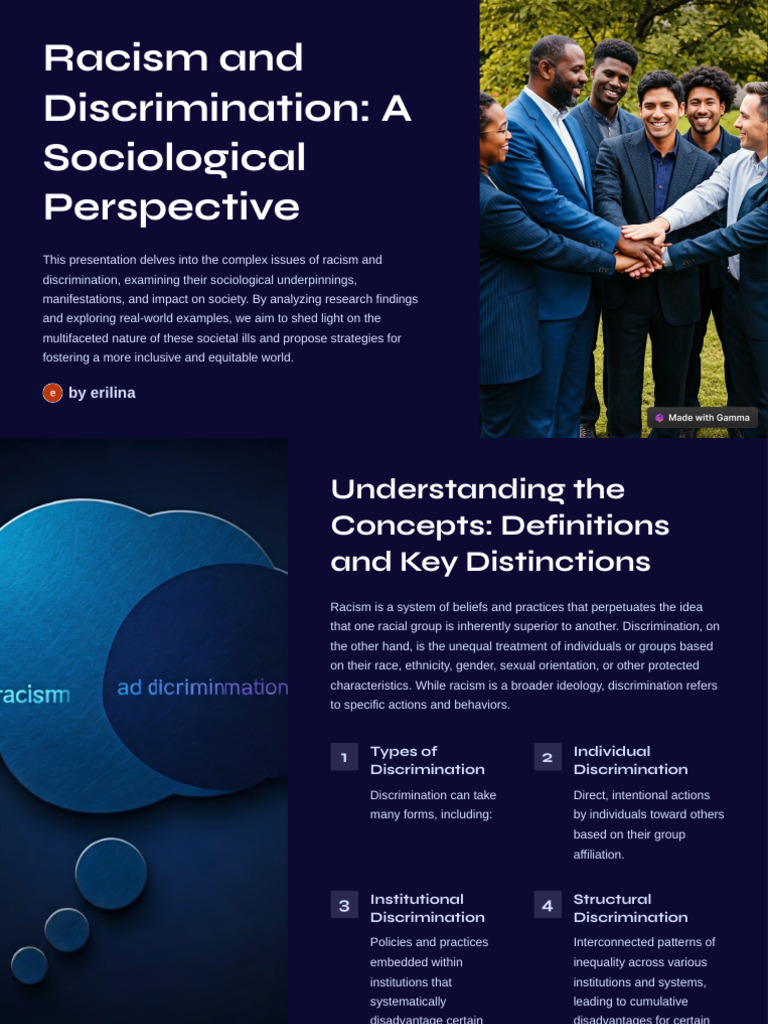 Racism and Discrimination A Sociological Perspective | PDF ...