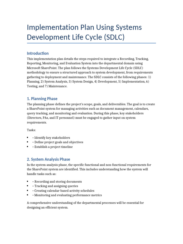 SharePoint Implementation Plan Guide | PDF | Information Technology ...