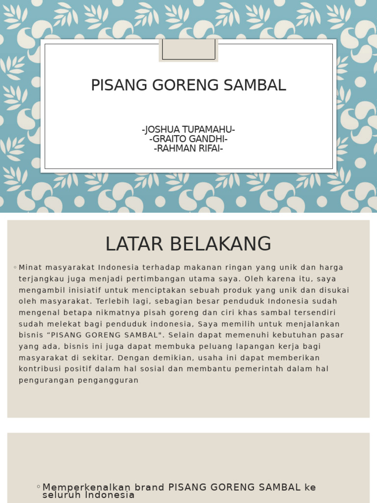 Pisang Goreng Sambal | PDF