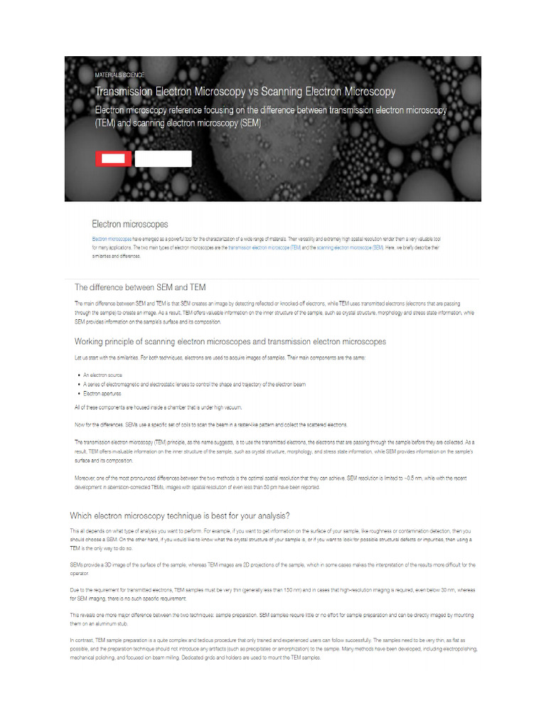 Nano (SEM & TEM) | PDF