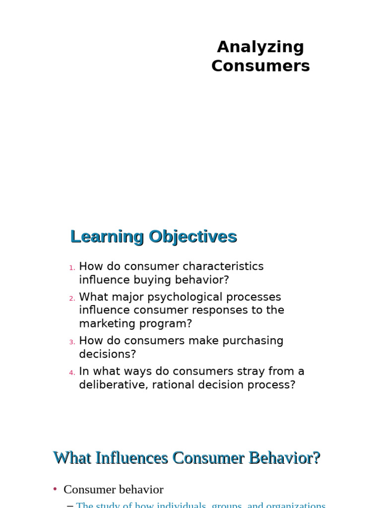 Analyzing cons | PDF | Consumer Behaviour | Behavior
