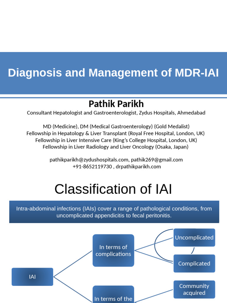 Diagnosis and Management of MDR-IAI - Pathik | PDF | Beta Lactamase | Multiple Drug Resistance