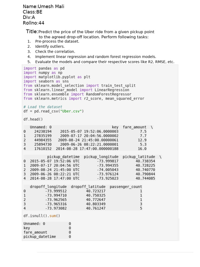 ML 1 Um | PDF | Statistical Theory | Regression Analysis