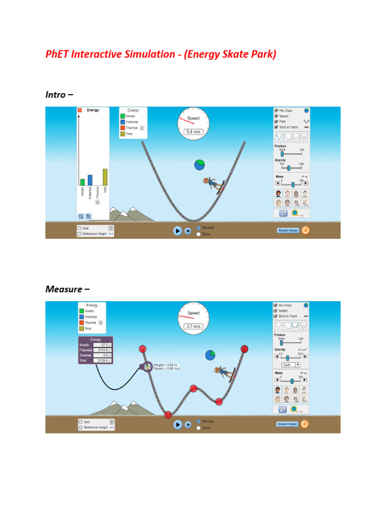 PhET - Energy Skate Park (Image Guide) | PDF | Computers | Technology ...