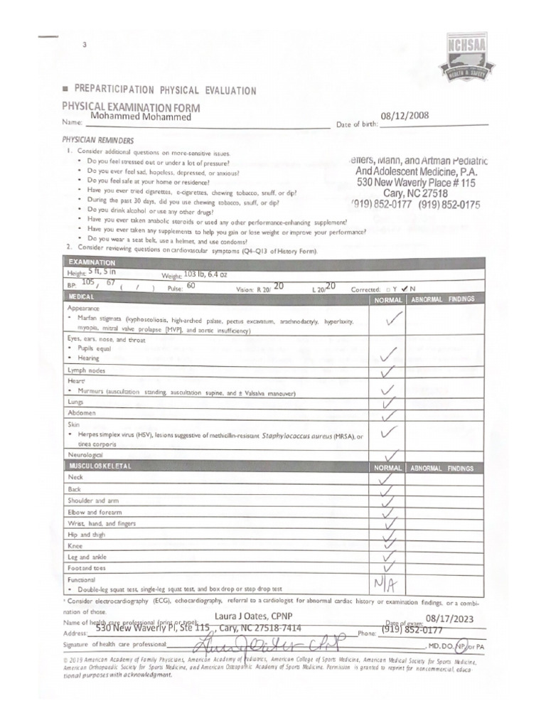 Preparticipation Physical Evaluation | PDF