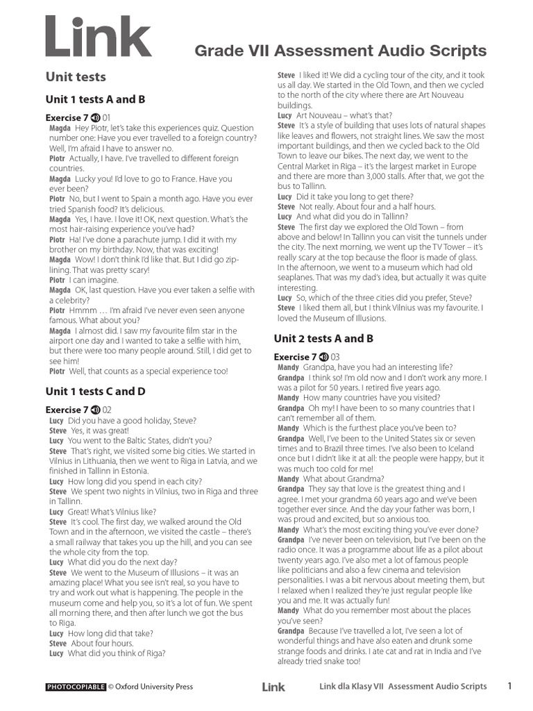 Link L7 Assessment Scripts | PDF | Giant Panda | Waiting Staff