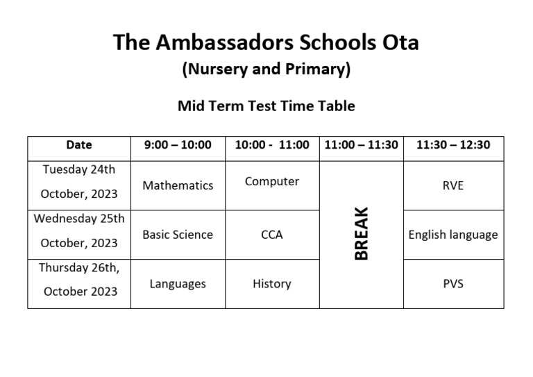The Ambassadors Schools Ota | PDF