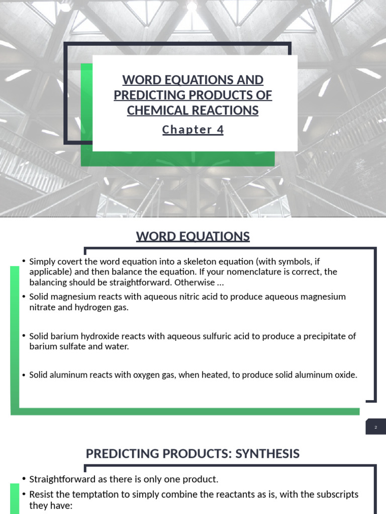 Predicting Chemical Reaction Products | PDF | Chemical Reactions | Oxide