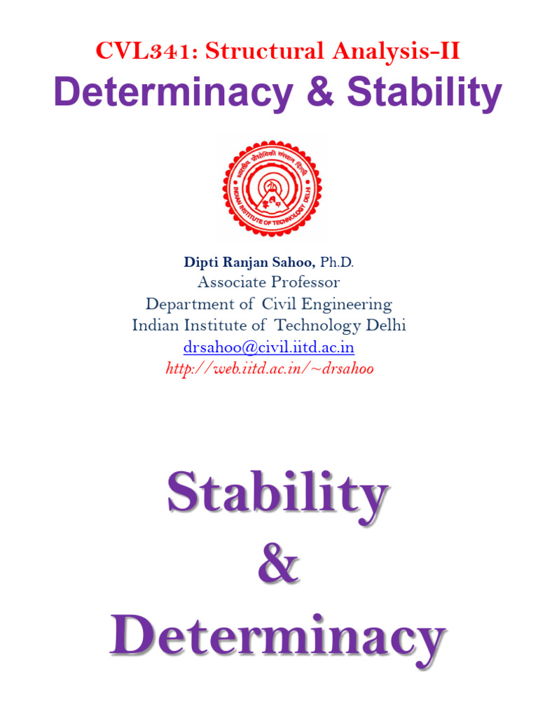 CVL341: Structural Analysis-II: Determinacy & Stability | PDF | Force | Truss
