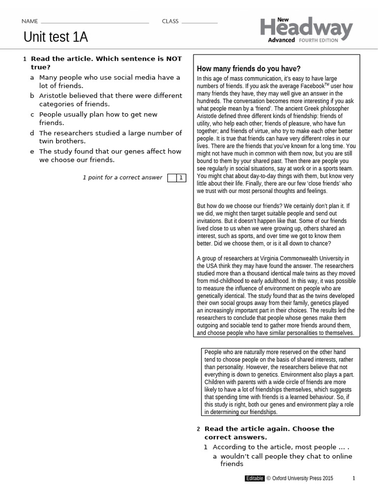 Unit test 1A | PDF | Aristotle